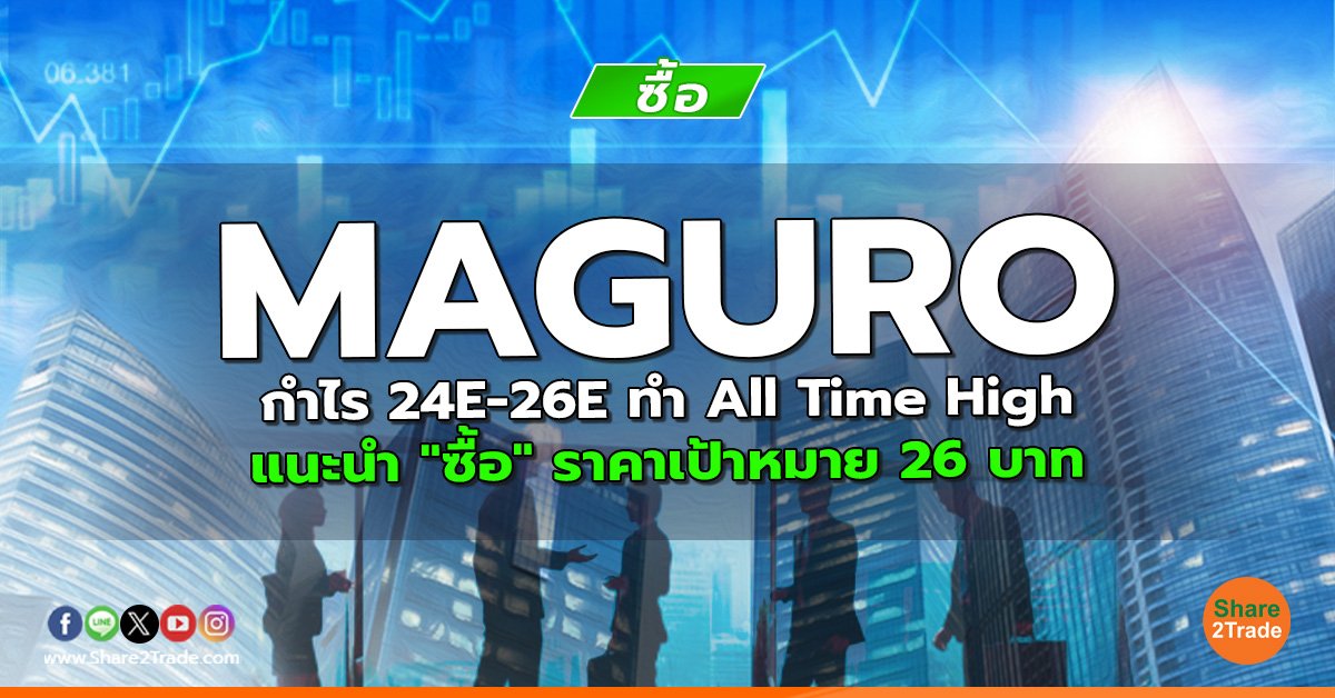 MAGURO กำไร 24E-26E ทำ All Time High แนะนำ "ซื้อ" ราคาเป้าหมาย 26 บาท | Share2Trade